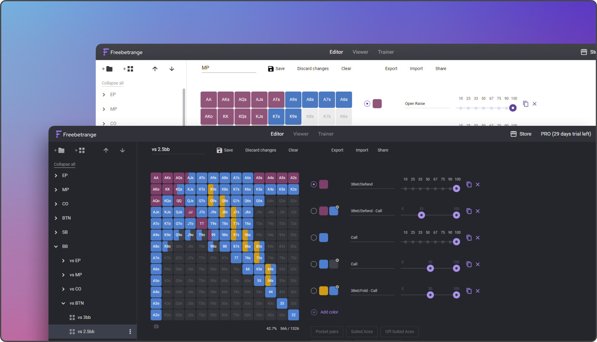 FreeBetRange: Build, Train and Apply your Preflop Strategy