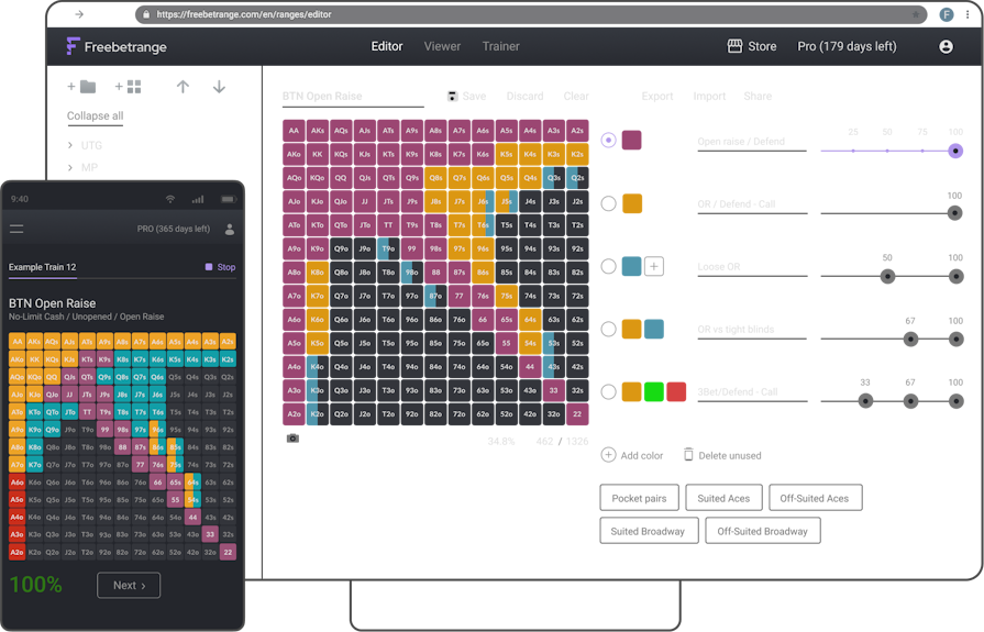 FreeBetRange: Build, Train and Apply your Preflop Strategy