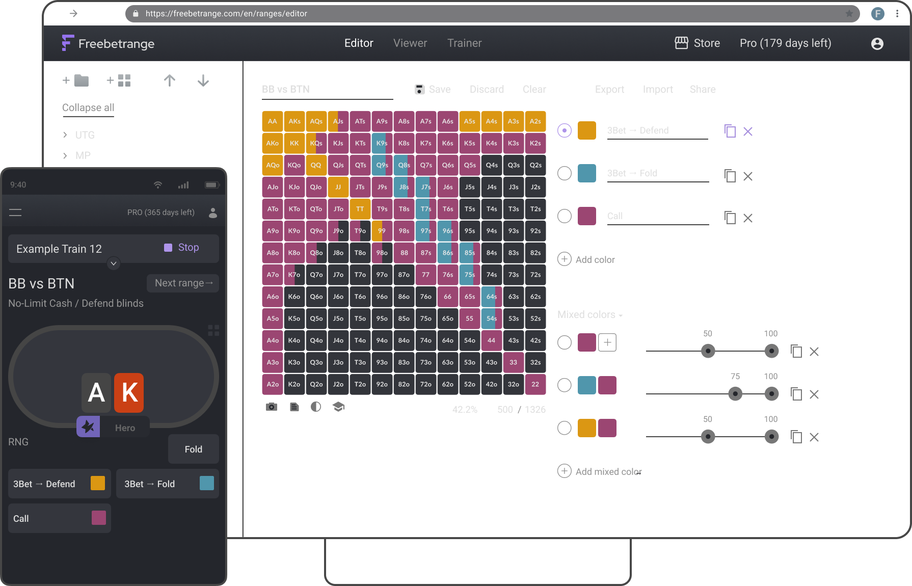 FreeBetRange: Build, Train and Apply your Preflop Strategy
